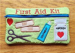 ITH First Aid Zipper Bag Embroidery Design | EmbroideryDesigns.com