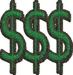 Dollar Signs Embroidery Design | EmbroideryDesigns.com