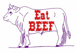 Eat Beef Embroidery Design | EmbroideryDesigns.com
