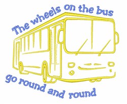 Wheels on the Bus Embroidery Design | EmbroideryDesigns.com