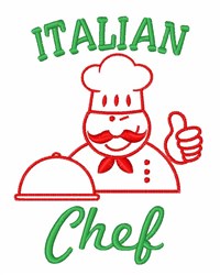 Italian chef Embroidery Design | EmbroideryDesigns.com