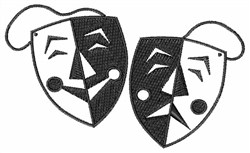Drama Mask Embroidery Design | EmbroideryDesigns.com