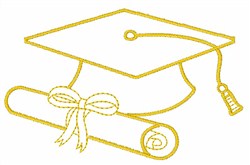 Graduation Cap Embroidery Design | EmbroideryDesigns.com