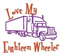 Eighteen Wheeler Embroidery Design | EmbroideryDesigns.com