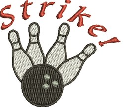 Bowling Strike! Embroidery Design | EmbroideryDesigns.com