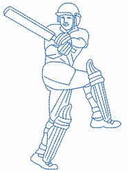 Cricket Player Embroidery Design | EmbroideryDesigns.com