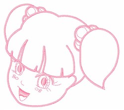 Girl Head Outline Embroidery Design | EmbroideryDesigns.com
