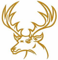 Buck Head Outline Embroidery Design | EmbroideryDesigns.com