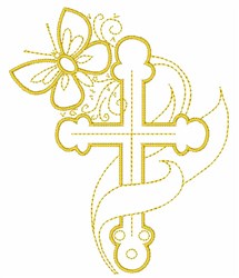 Cross And Butterfly Embroidery Design | EmbroideryDesigns.com