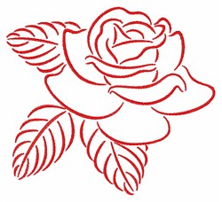 Rose Outline Embroidery Design | EmbroideryDesigns.com