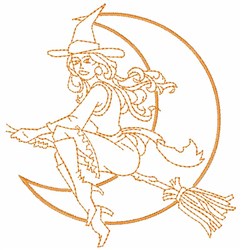 Witch Outline Embroidery Design | EmbroideryDesigns.com