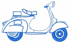 Moped Outline Embroidery Design | EmbroideryDesigns.com