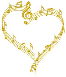 Musical Heart Embroidery Design | EmbroideryDesigns.com