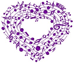 Musical Heart Embroidery Design | EmbroideryDesigns.com