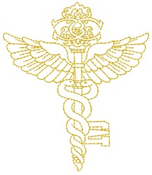 Caduceus Embroidery Design | EmbroideryDesigns.com