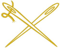 Crossed Sewing Needles Embroidery Design | EmbroideryDesigns.com