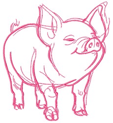 Pig Embroidery Design | EmbroideryDesigns.com
