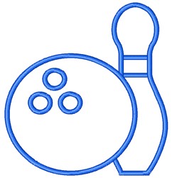 Bowling Ball and Pin Embroidery Design | EmbroideryDesigns.com