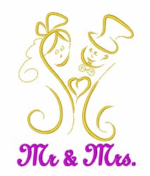 Mr & Mrs Wedding Embroidery Design | EmbroideryDesigns.com