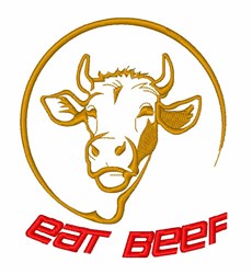 Eat Beef Cattle Embroidery Design | EmbroideryDesigns.com