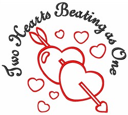 Two Hearts One Beat Embroidery Design | EmbroideryDesigns.com