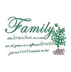 Family Tree Embroidery Design | EmbroideryDesigns.com