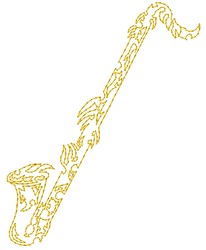 Saxophone Embroidery Design | EmbroideryDesigns.com