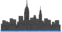 New York Skyline Embroidery Design | EmbroideryDesigns.com