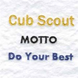 Cub Scout Motto Embroidery Design | EmbroideryDesigns.com