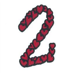 Hearts Number 2 Embroidery Design | EmbroideryDesigns.com