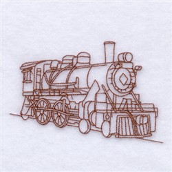 Steam Train Outlined Embroidery Design | EmbroideryDesigns.com