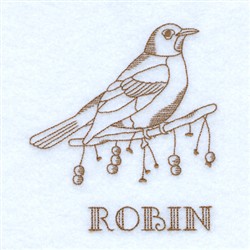 Robin Outline Embroidery Design | EmbroideryDesigns.com