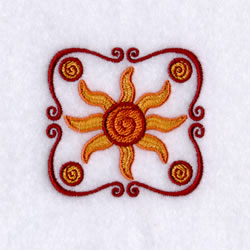 Autumn Harvest Sun Square Embroidery Design | EmbroideryDesigns.com