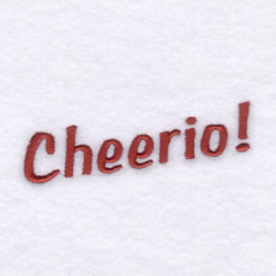 Cheerio! Text Embroidery Design | EmbroideryDesigns.com
