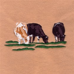 Cow Farm Scenery Embroidery Design | EmbroideryDesigns.com