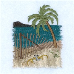 Beach Scene Embroidery Design | EmbroideryDesigns.com