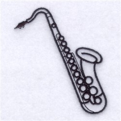 Saxophone Outline Embroidery Design | EmbroideryDesigns.com