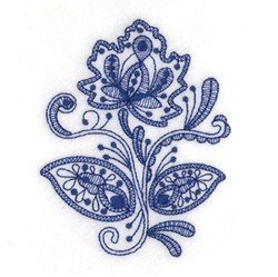 Bluework Toile Embroidery Design | EmbroideryDesigns.com