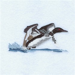 Loon Taking Flight Embroidery Design | EmbroideryDesigns.com