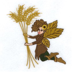 Autumn Fairy with Wheat Embroidery Design | EmbroideryDesigns.com
