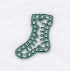 Stocking Shape Outlined Embroidery Design | EmbroideryDesigns.com