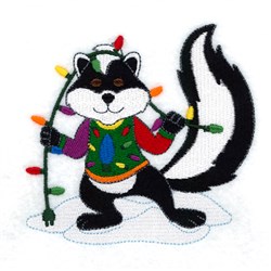 Christmas Skunk Embroidery Design | EmbroideryDesigns.com