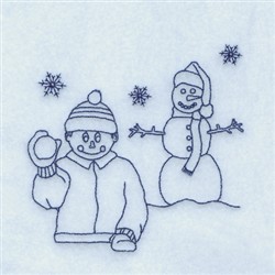 Ryan With Snowball Embroidery Design | EmbroideryDesigns.com