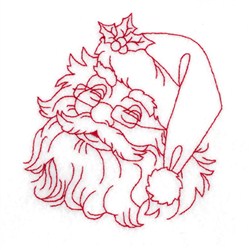Redwork Santa Embroidery Design | EmbroideryDesigns.com