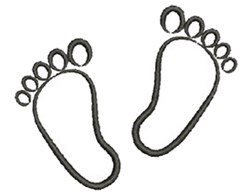Footprint Outline Embroidery Design | EmbroideryDesigns.com