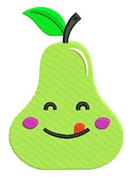 Kawaii Pear Embroidery Design | EmbroideryDesigns.com