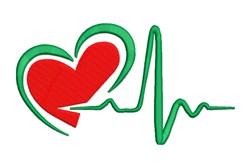 Heartbeat Embroidery Design | EmbroideryDesigns.com