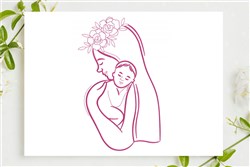 Mother & Baby Embroidery Design | EmbroideryDesigns.com