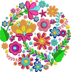 Flower Circle Embroidery Design | EmbroideryDesigns.com
