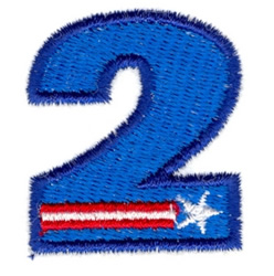 Stars & Stripes Number 2 Embroidery Design | EmbroideryDesigns.com